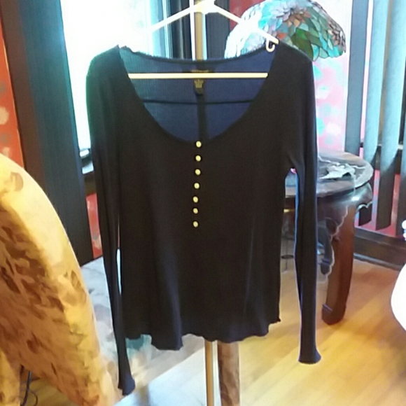 Lucky Brand | Tops | Dark Blue Ribbed Top | Poshmark
